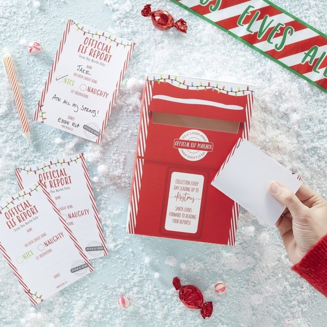 Elf Report Cards & Post Box, Naughty or Nice, Letter to Santa ...