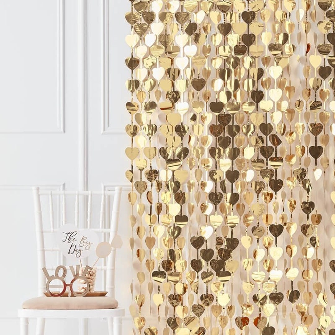 Gold Heart Backdrop, Gold Heart Photo Booth Backdrop, Wedding Backdrop ...
