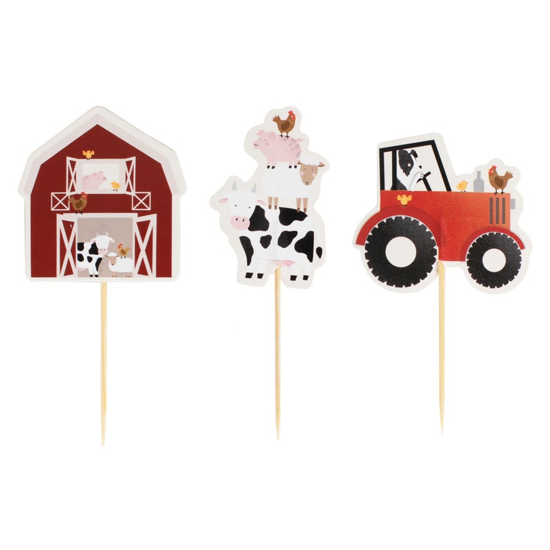 Farm Animal Cupcake Toppers Farm Animal Party Supplies Farm - Etsy