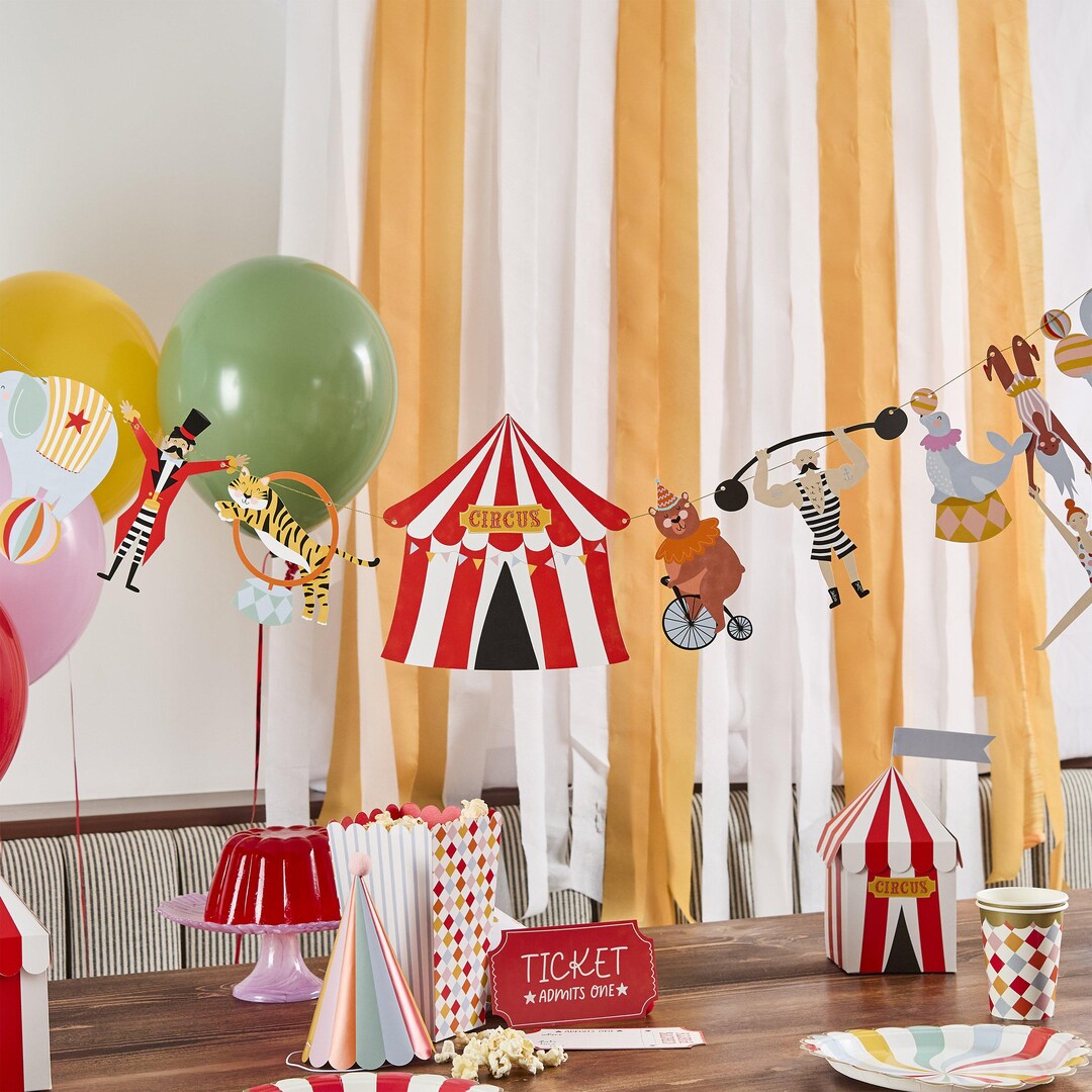 Circus Party Banner, Birthday Bunting, Circus Theme Birthday Party ...