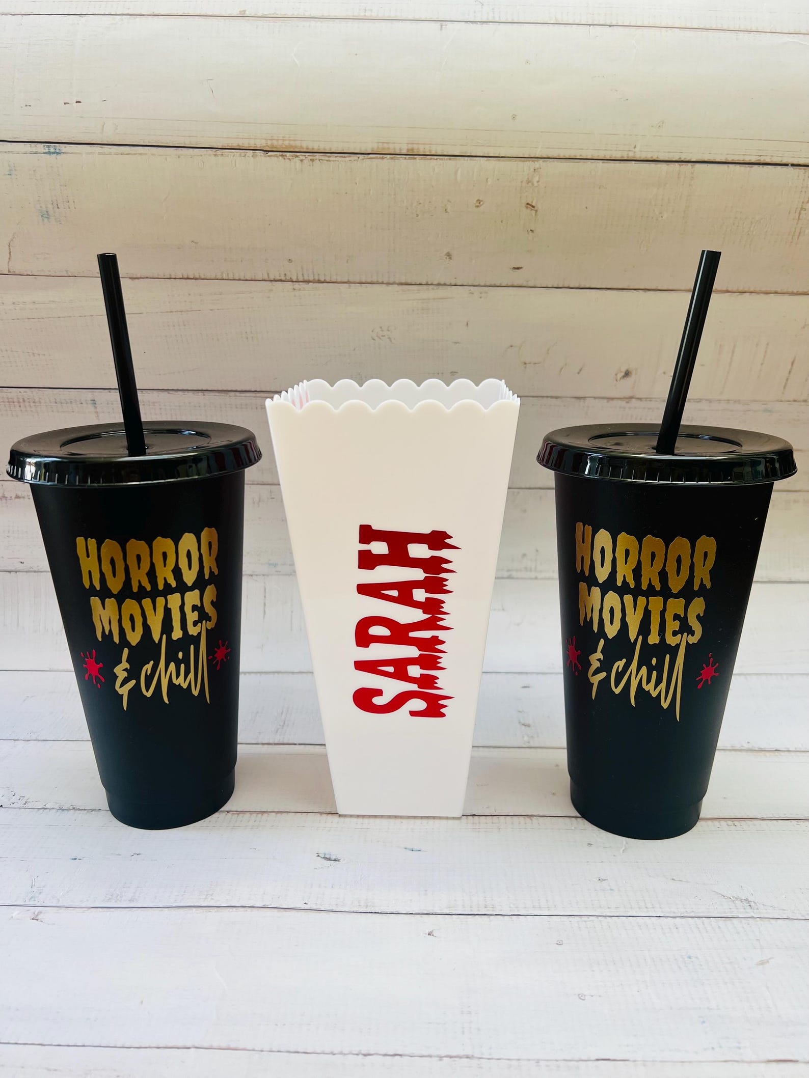 Horror Movie Personalised Tumbler, Horror Movie Popcorn Box, Horror ...