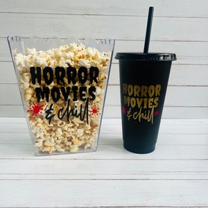 Horror Movie Personalised Tumbler, Horror Movie Popcorn Box, Horror ...