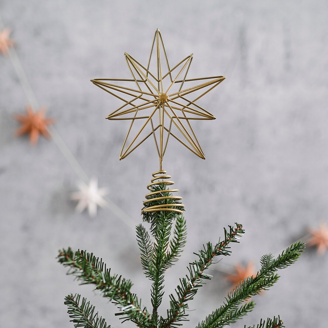 Gold Christmas Tree Star Topper, Christmas Tree Decorations, Christmas ...