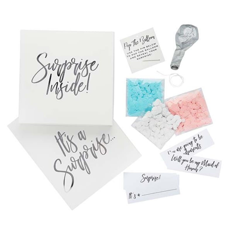 Silver Surprise Reveal Balloon Kit Gender Reveal Balloon - Etsy