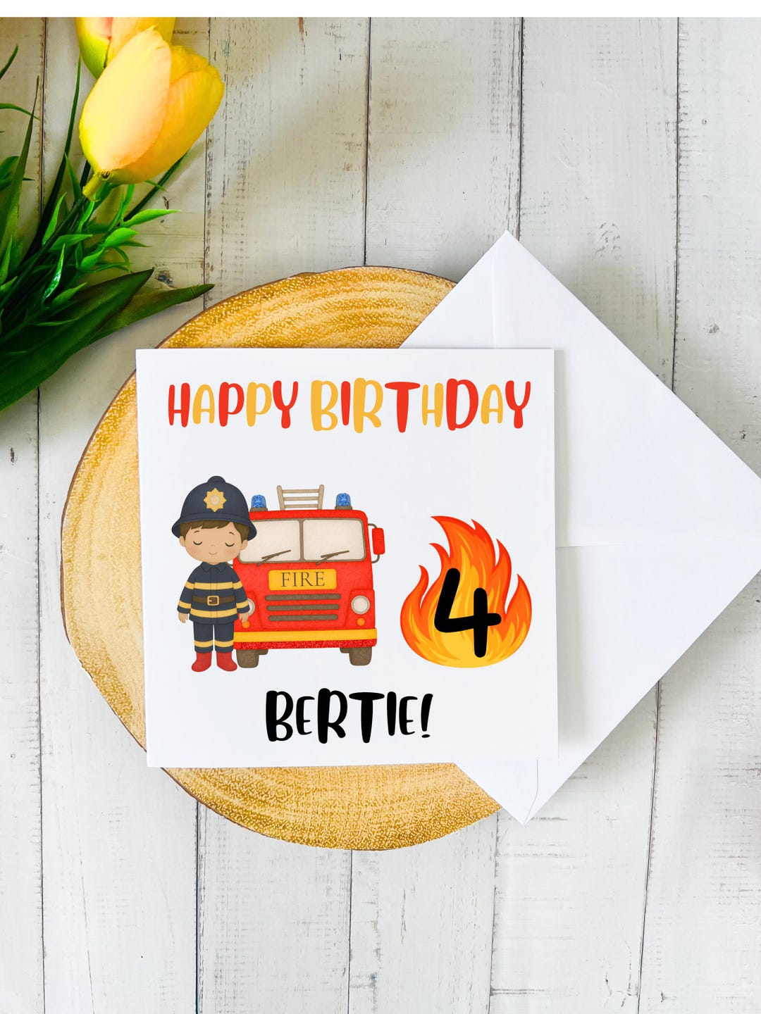 Personalised Fireman Birthday Card, Firefighter Birthday Card, Fire ...