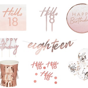 18th Birthday Decorations, Hello 18, Rose Gold 18th Birthday, 18th ...