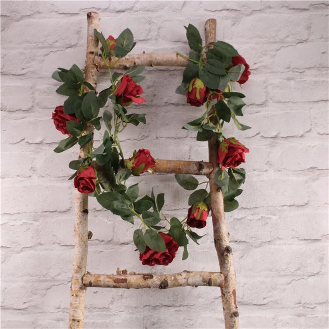 Decorative Red Rose Artificial Garland, Artificial Vines, Vine Bunting ...