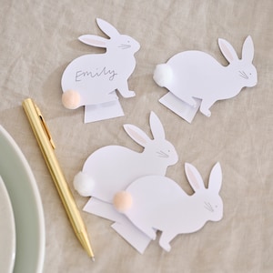 6 Bunny Rabbit Place Cards Easter Table Decor Easter Place - Etsy