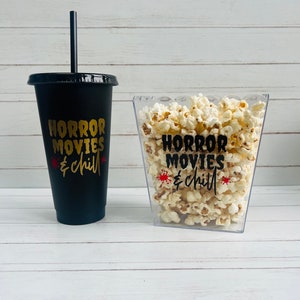 Horror Movie Personalised Tumbler, Horror Movie Popcorn Box, Horror ...