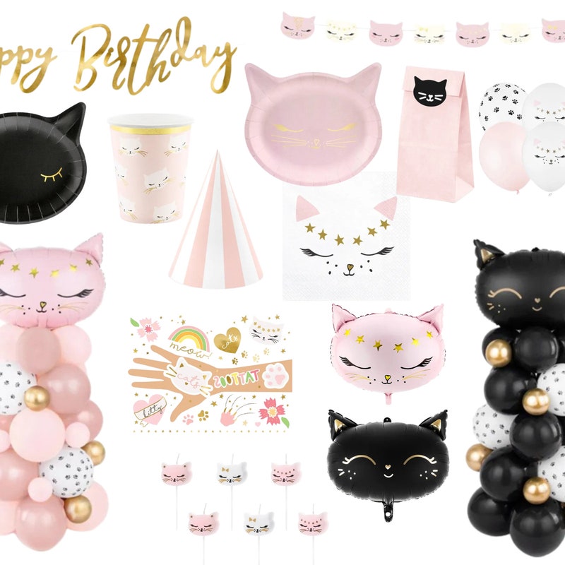 Cat Party Decorations - Etsy
