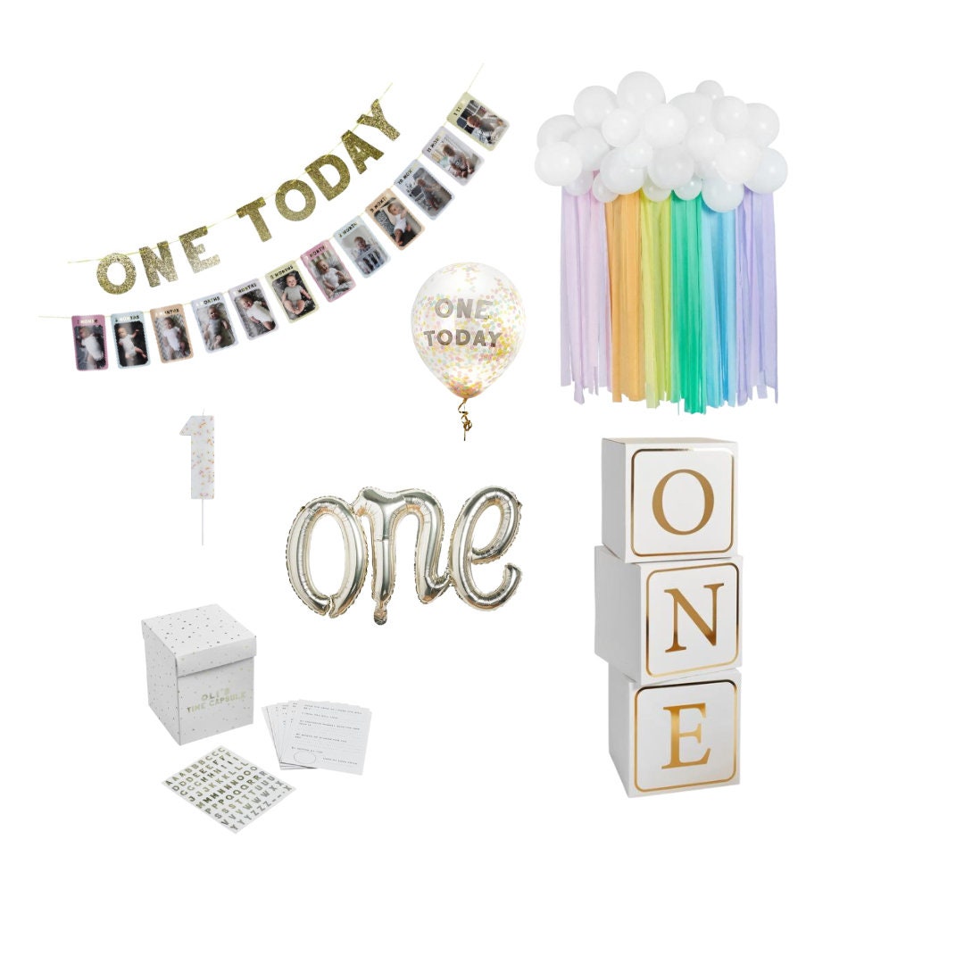 First Birthday Decorations, One Bunting, One Today, First Birthday ...