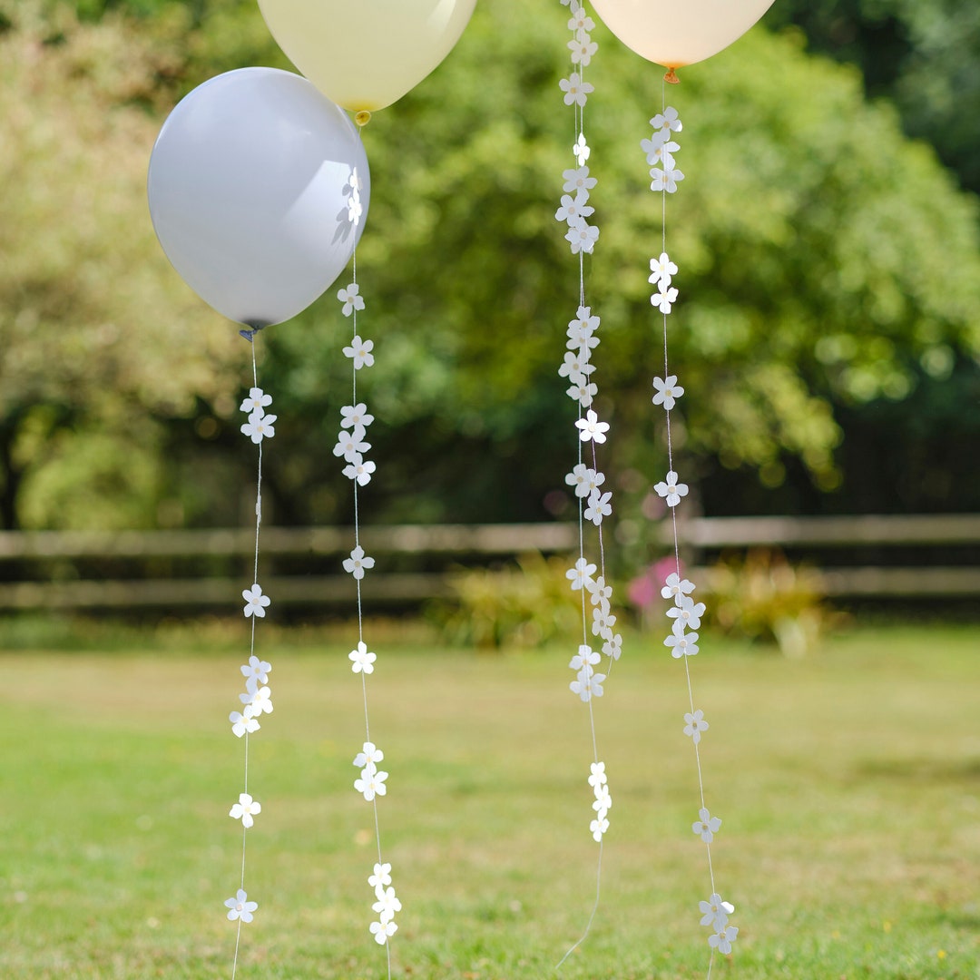 5 Floral Balloon Tails, Floral Party Decorations, Tea Party Balloons ...