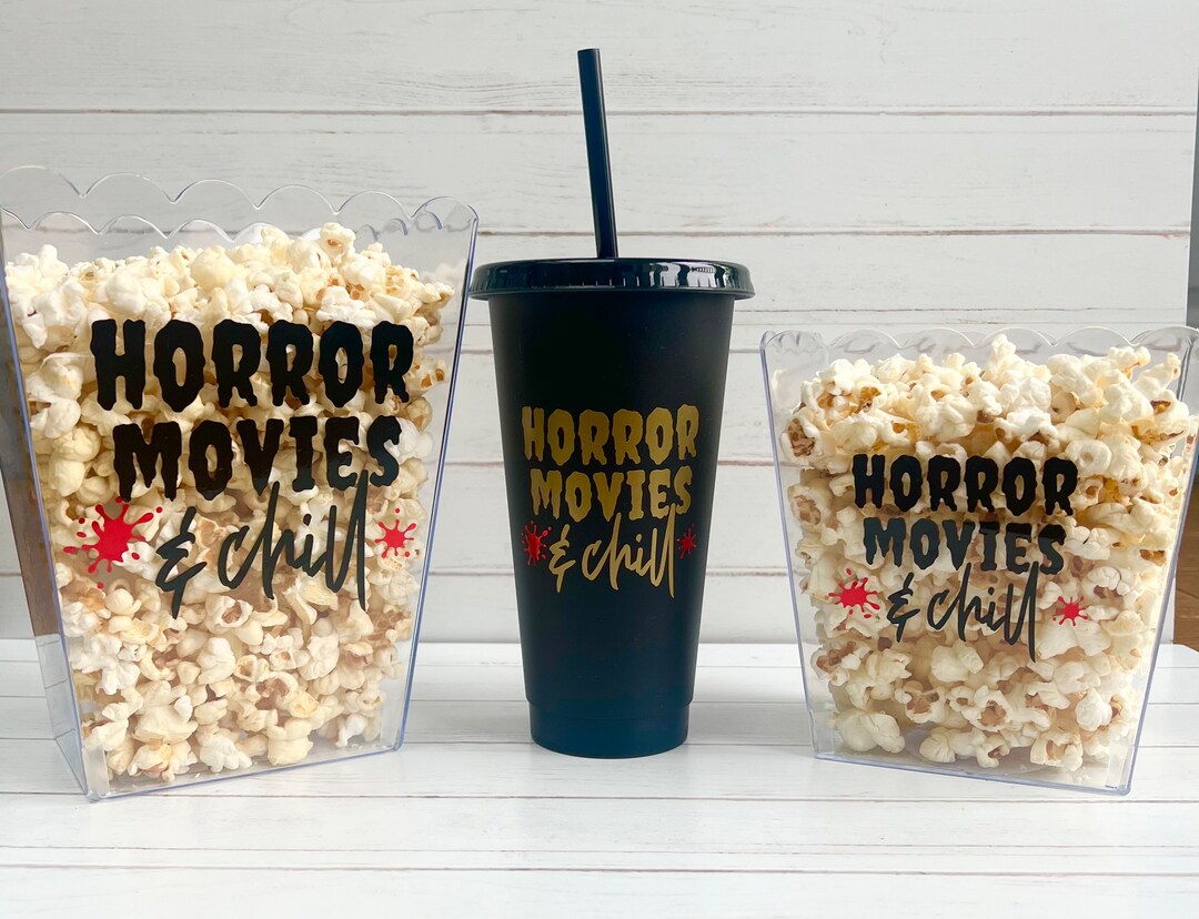 Horror Movie Personalised Tumbler, Horror Movie Popcorn Box, Horror ...