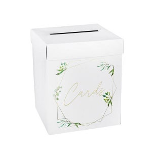 Botanical Wedding Post Box, White Wedding Card Box, Gift Cards Box ...