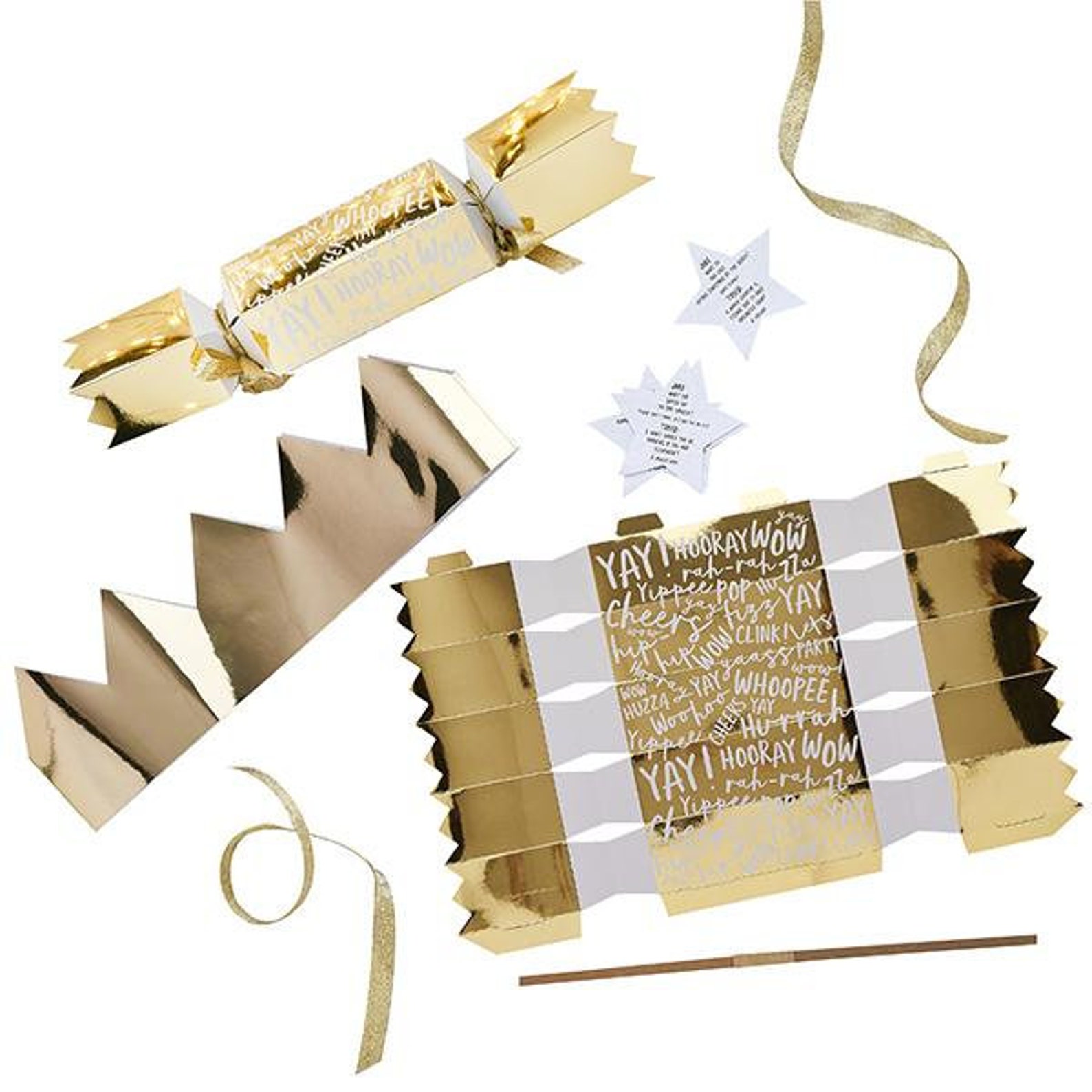 6 Gold DIY Christmas Cracker Kit Gold Crackers Fill Your Own - Etsy UK