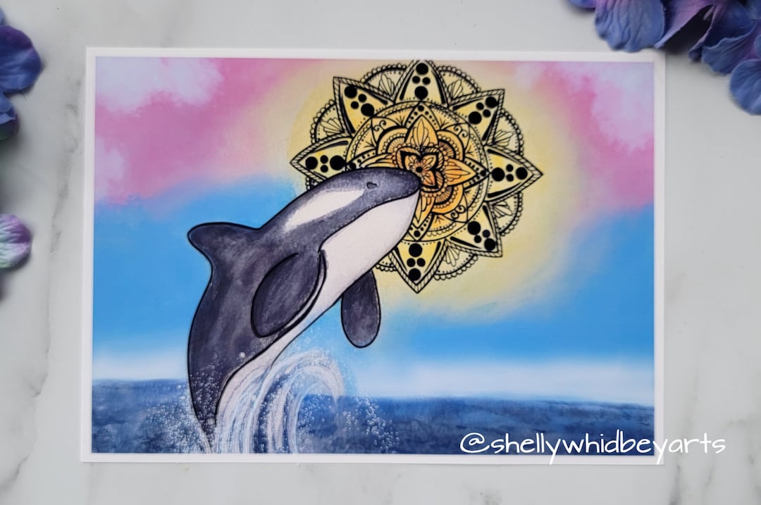 Mandala Orca / Killer Whale Art Print | 5x7 Print - Etsy