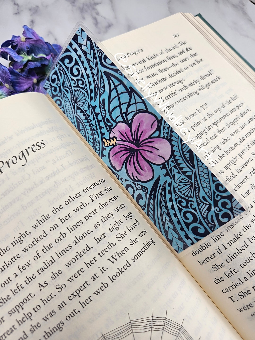 Polynesian Hibiscus Design Illustrated Bookmark - Etsy