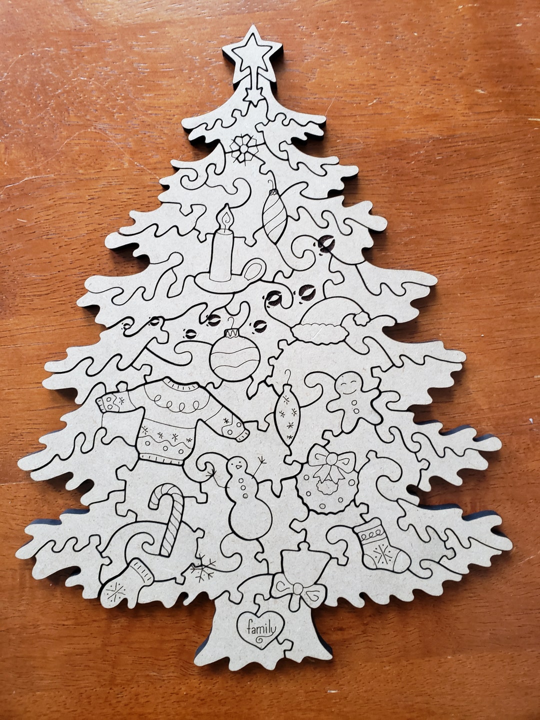 DIY Paint Your Own Christmas Tree Puzzle - Etsy