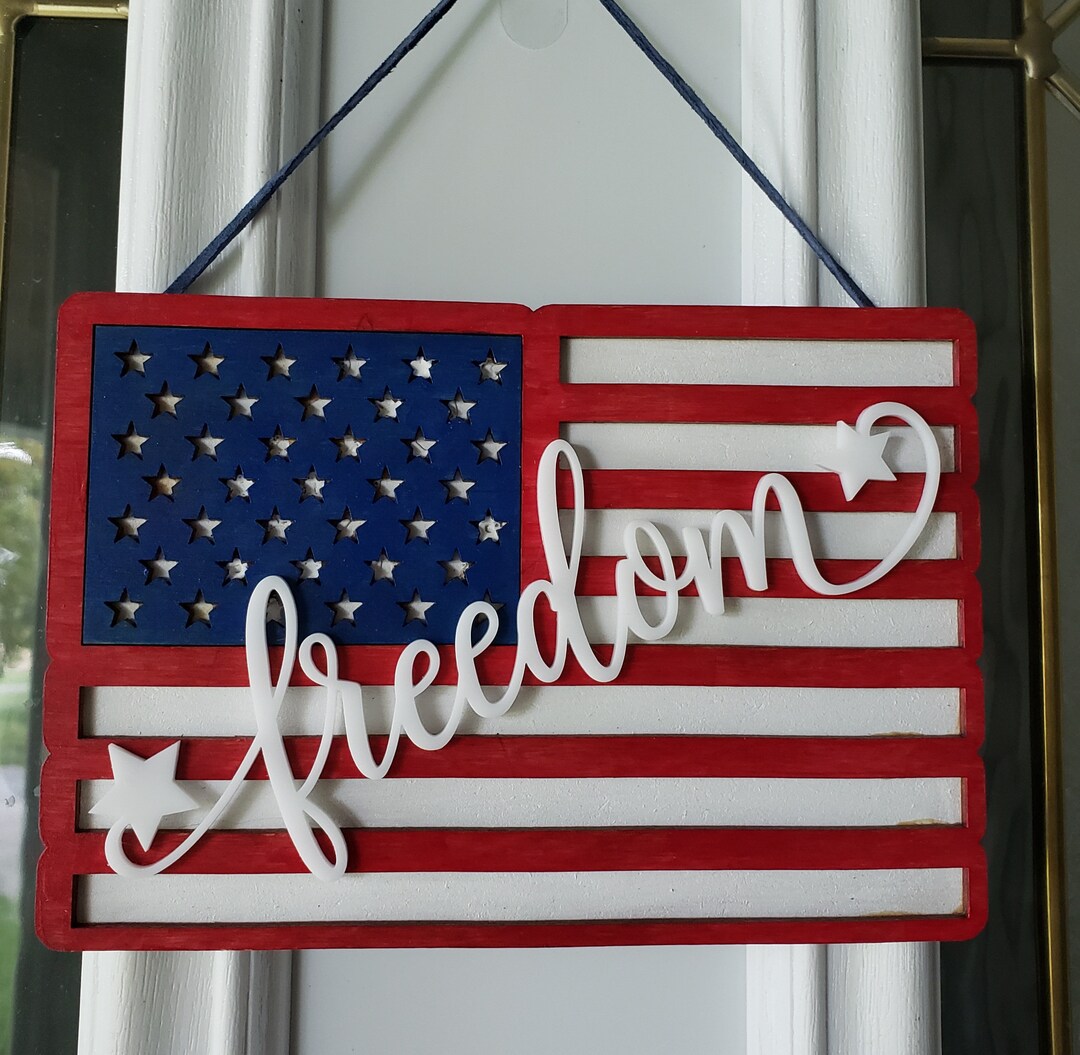 USA Freedom Flag Wall Decor - Etsy