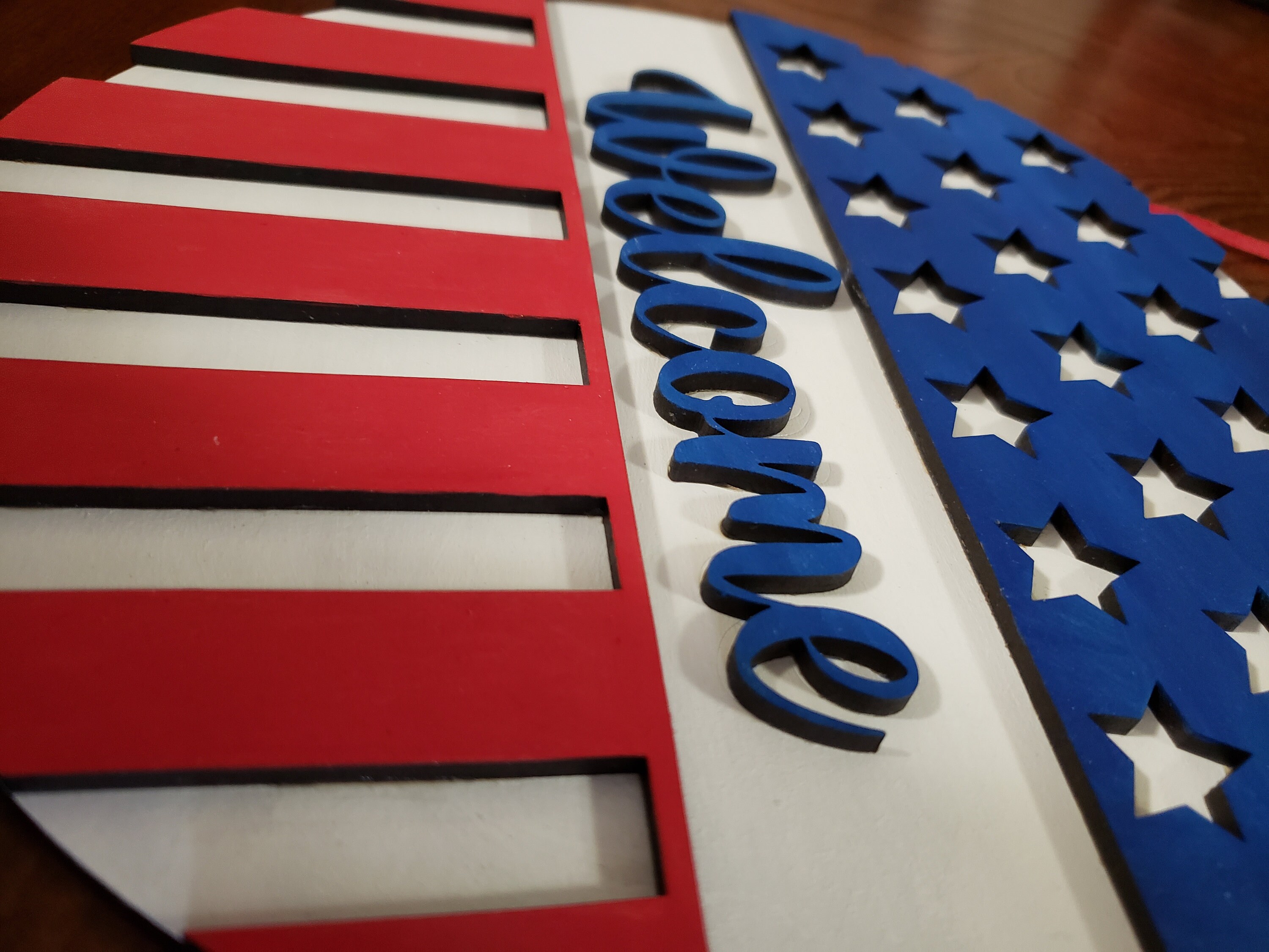 USA Flag Welcome Door Sign - Etsy