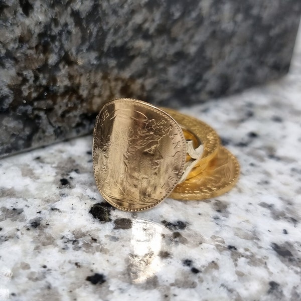 Gold Coin Ring - Etsy