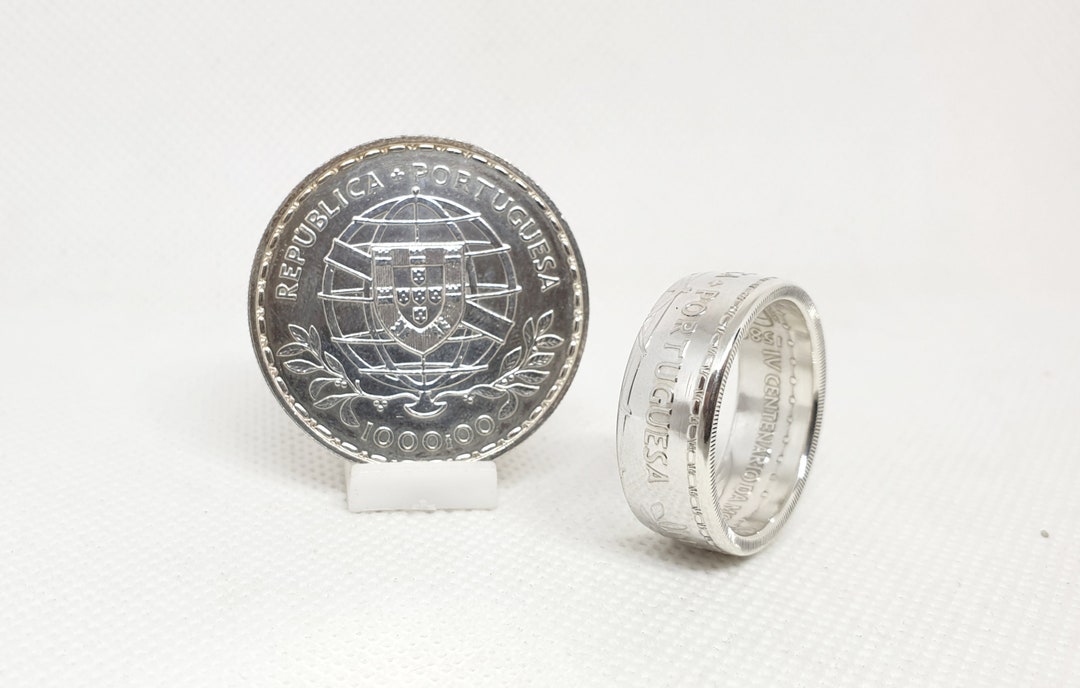 Coin Ring 1000 Escudos "louis De Camoes" From Portugal in Silver (coin ...