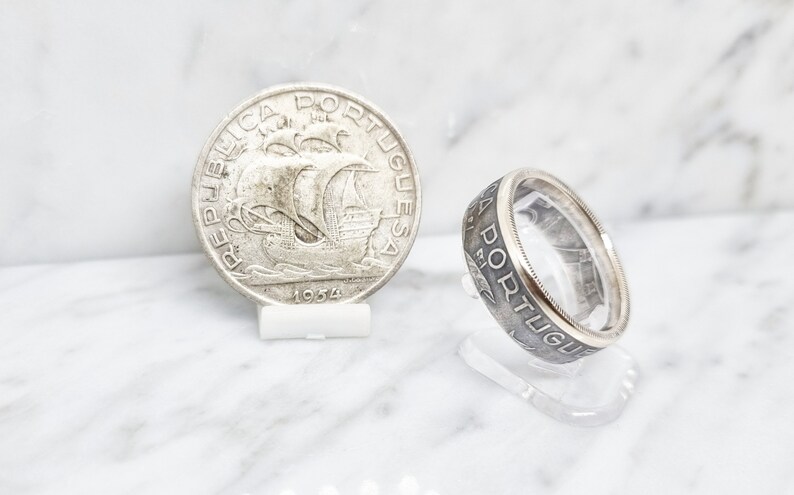 Coin Ring 10 Escudos De Portugal in Silver coin Ring - Etsy