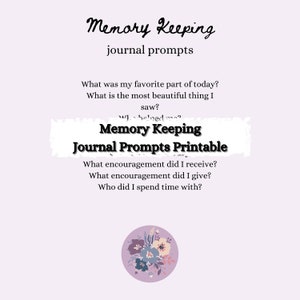 Memory Keeping Journal Card Printable, Journal Prompts - Etsy