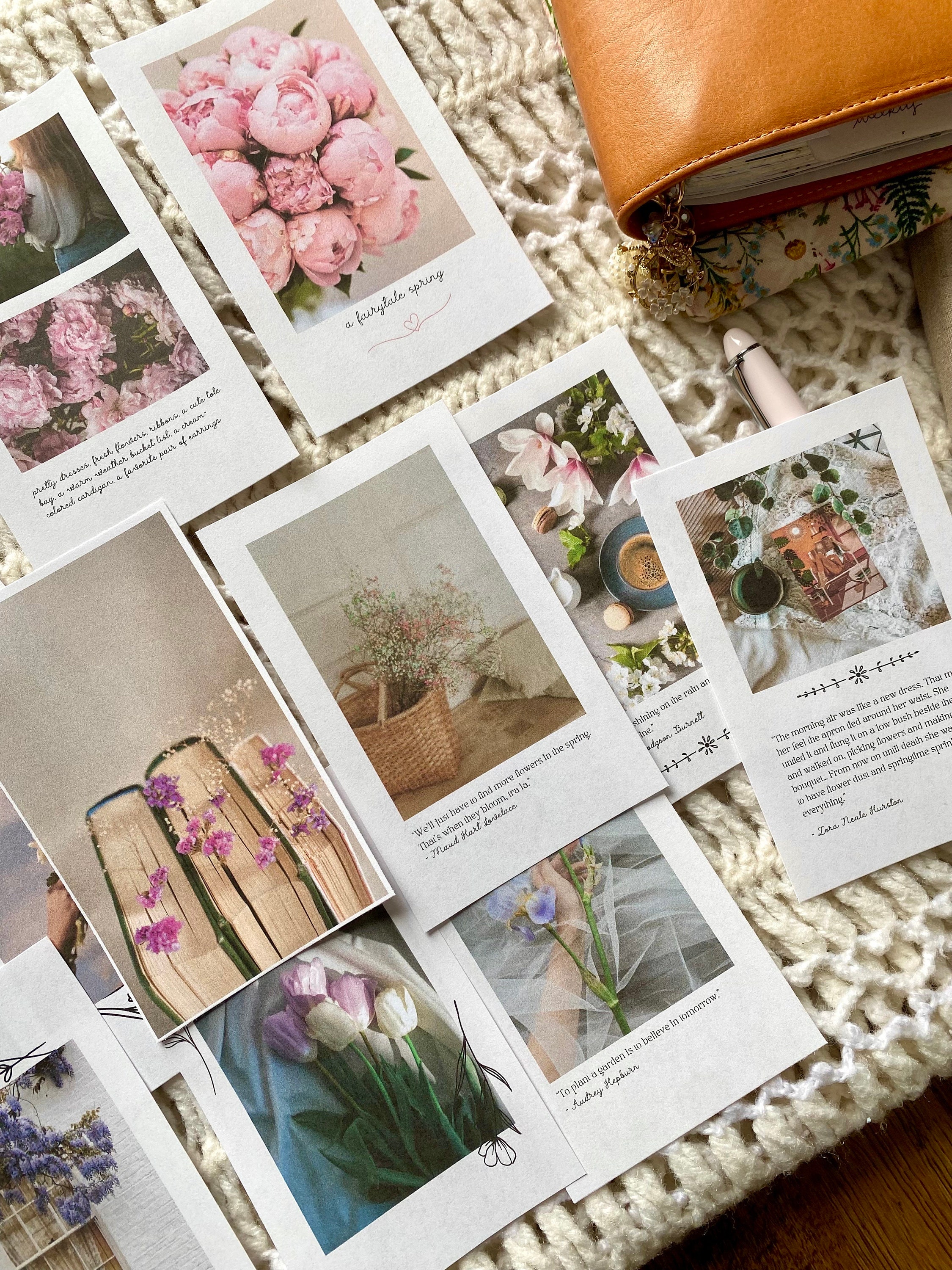 Spring Floral Journal Cards: Printable Planner Embellishments (digital ...