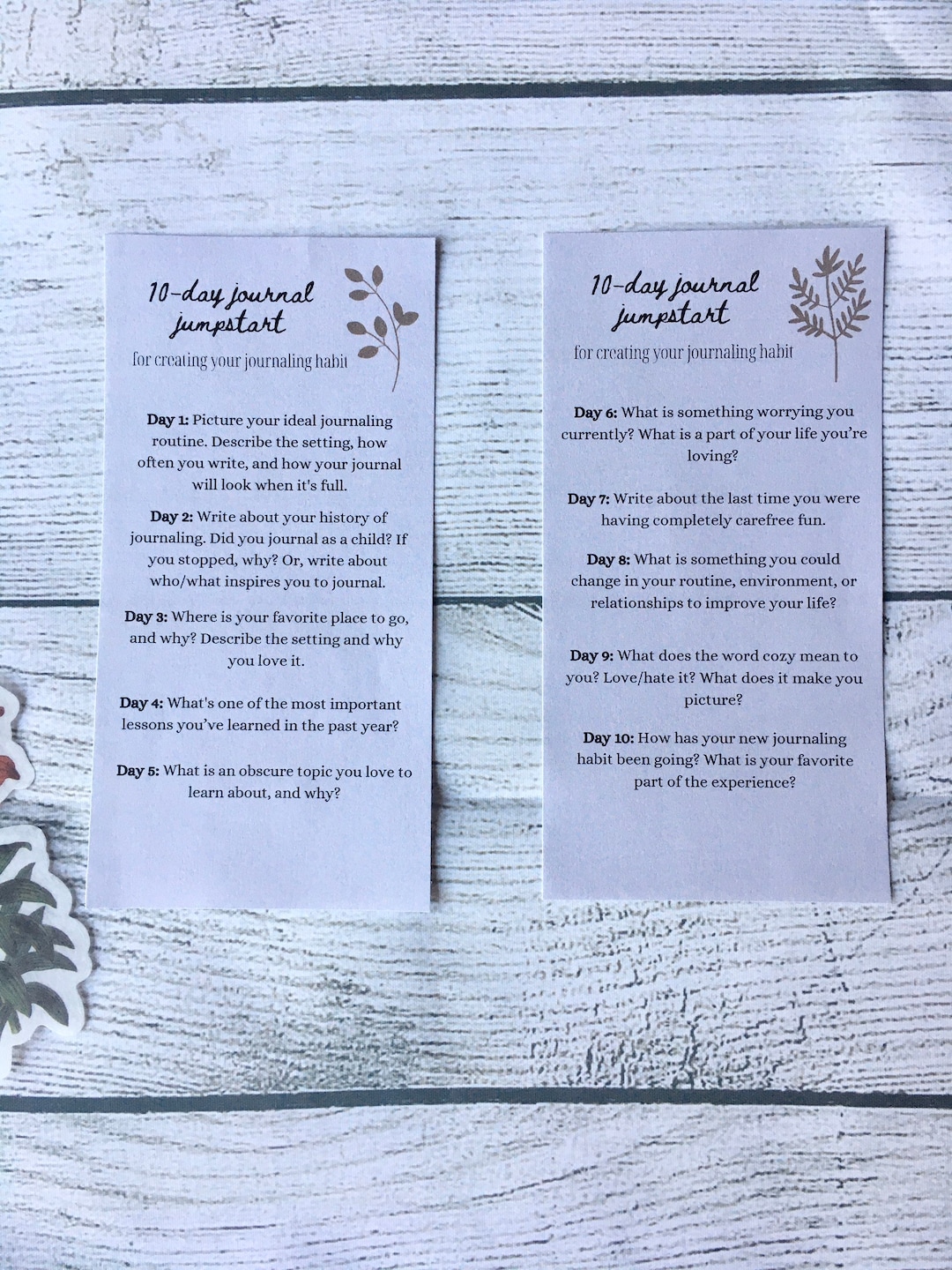 10-day Journal Jumpstart, Beginner Journaling Prompts, Daily Journal ...