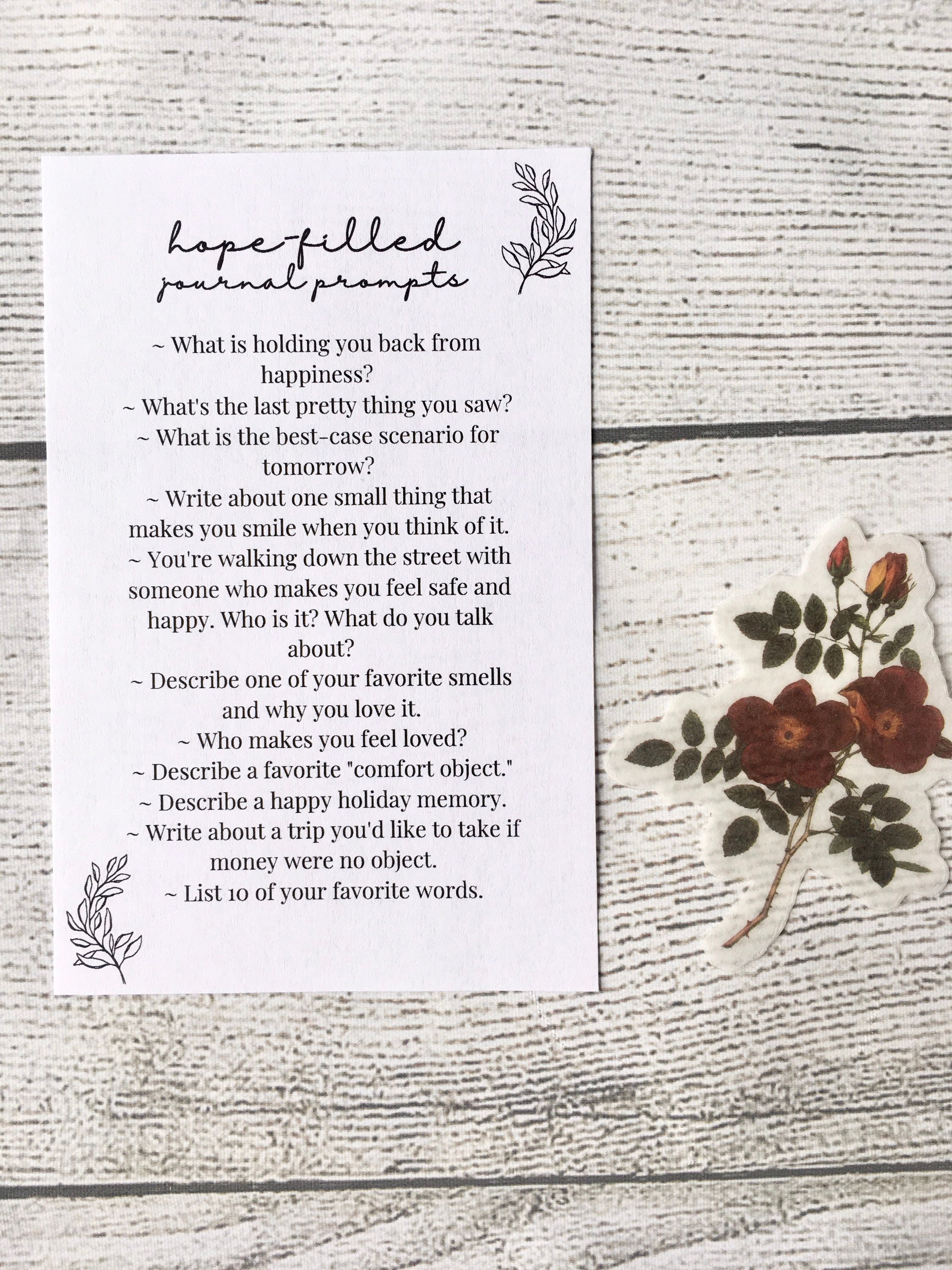 Hope-filled Journal Prompts Printable, Journaling for Anxiety, Journal Card - Etsy