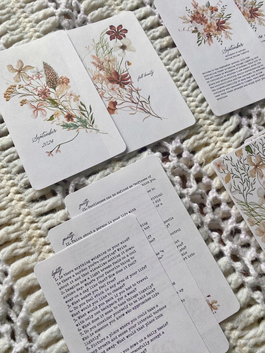 September 2024 Journal Prompts Kit: Printable Planner Cards (PDF) - Etsy