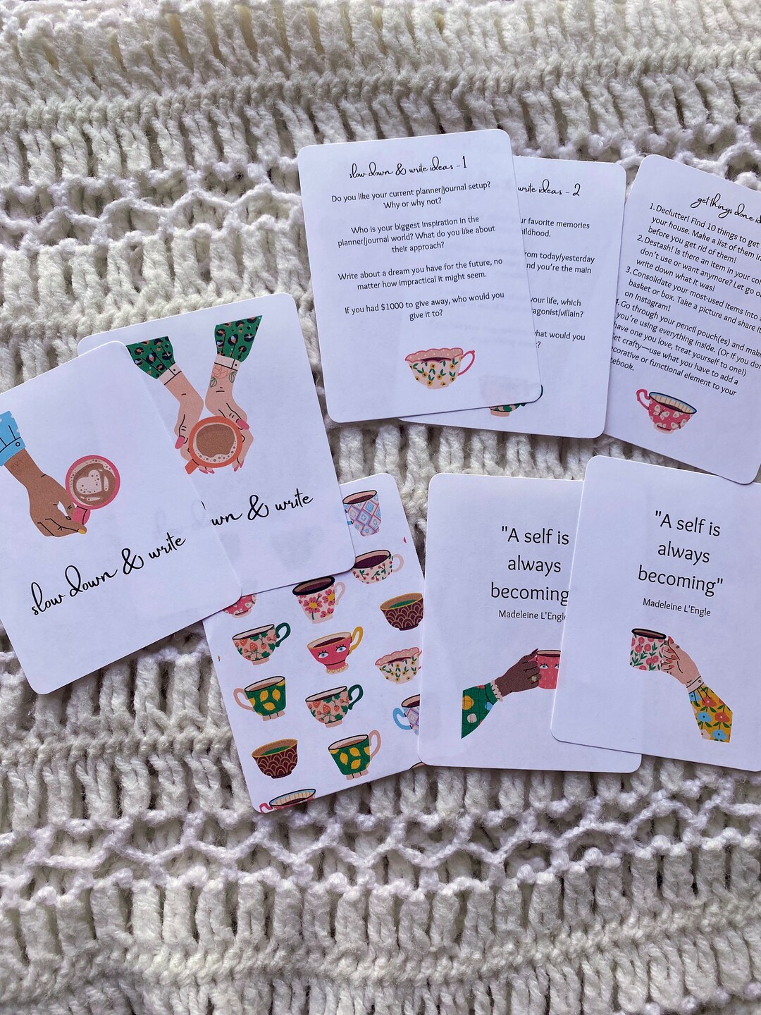 Slow Down & Write Journal Cards, Journal Inspiration, Planner Cards ...