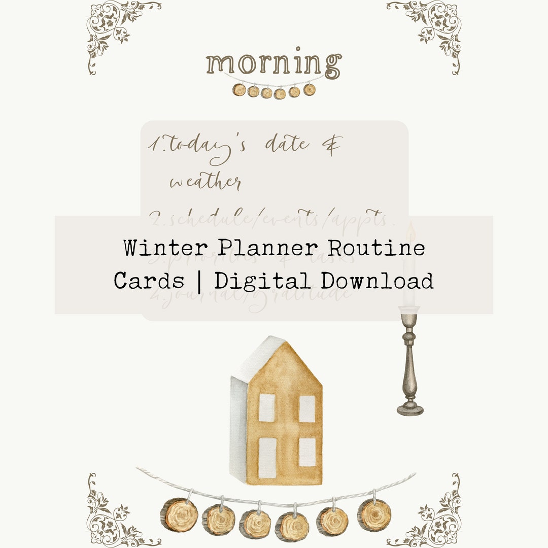 Winter Planner Routine Cards, REFRESHED, Printable Journal Cards ...
