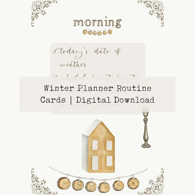 Winter Planner Routine Cards: Printable Journaling (digital Download ...