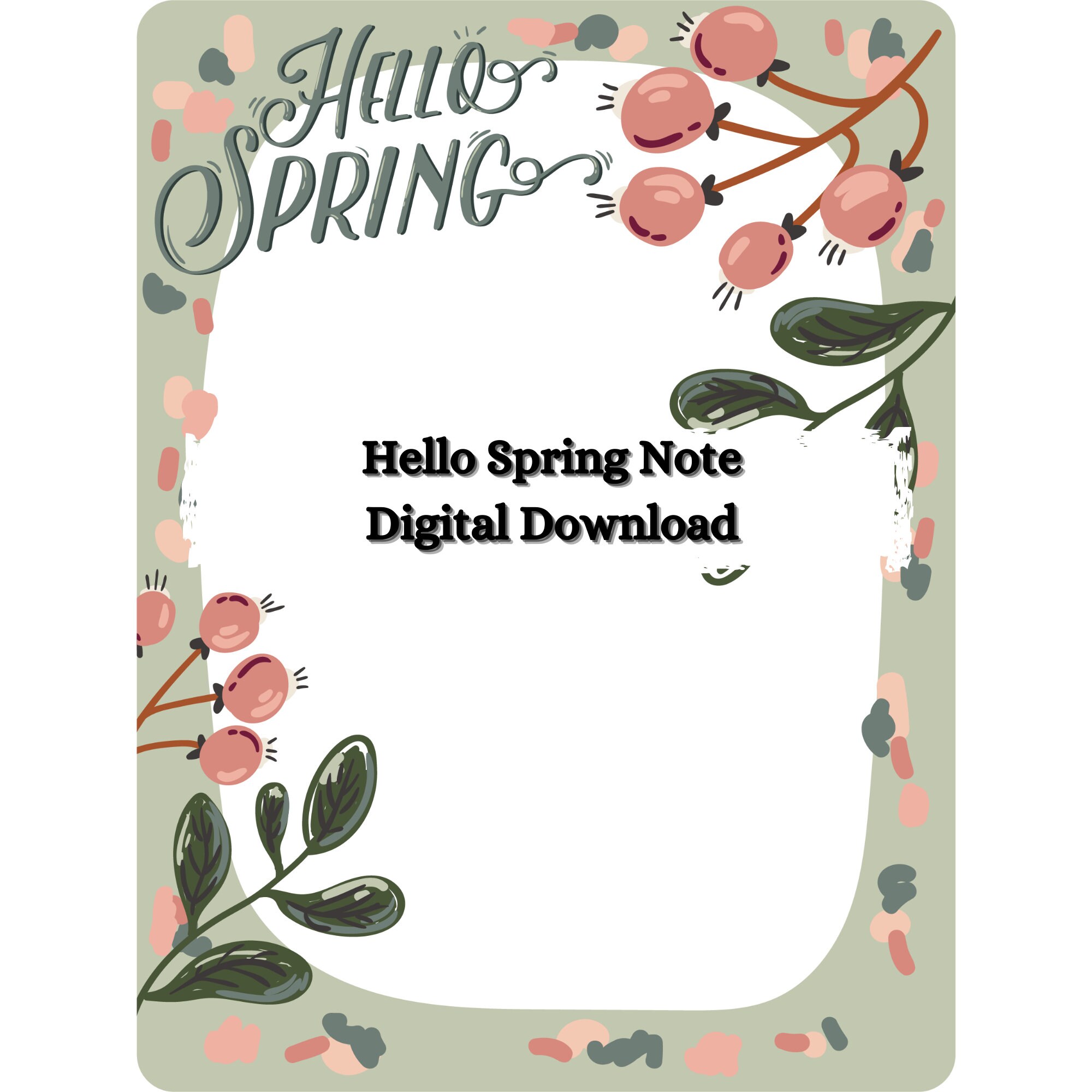 Spring Notepad Printable Journal Printable Spring Note Paper | Etsy