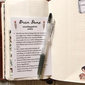Brain Dump for Anxiety Journaling Card, Journal Prompts Printable ...