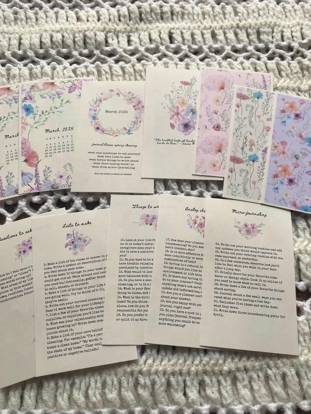 March 2025 Journal Prompts: Printable Journaling Cards (PDF) - Etsy