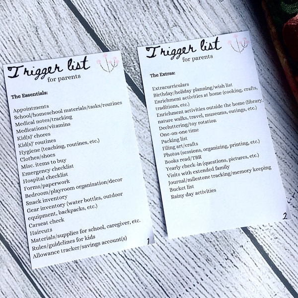 Trigger List - Etsy