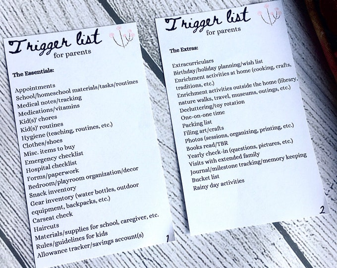 Printable, Trigger List, GTD, Happy Planner - Etsy Canada