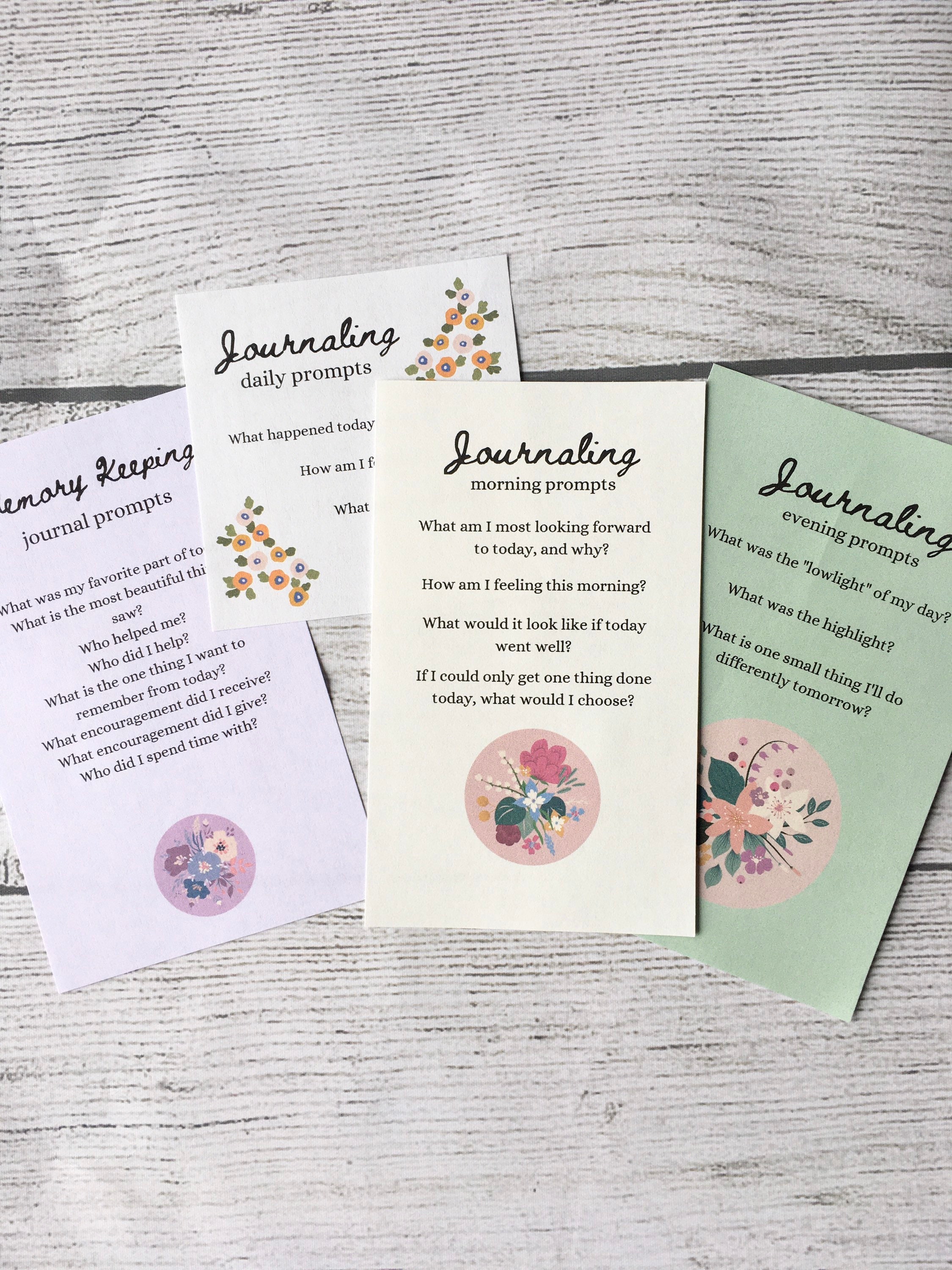 Daily Journal Prompts Printables Bundle Journal Cards - Etsy