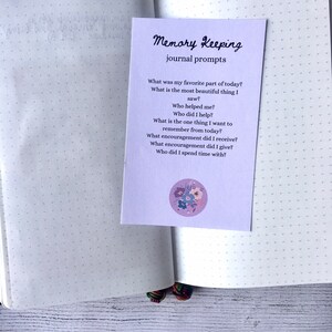 Memory Keeping Journal Card Printable, Journal Prompts - Etsy