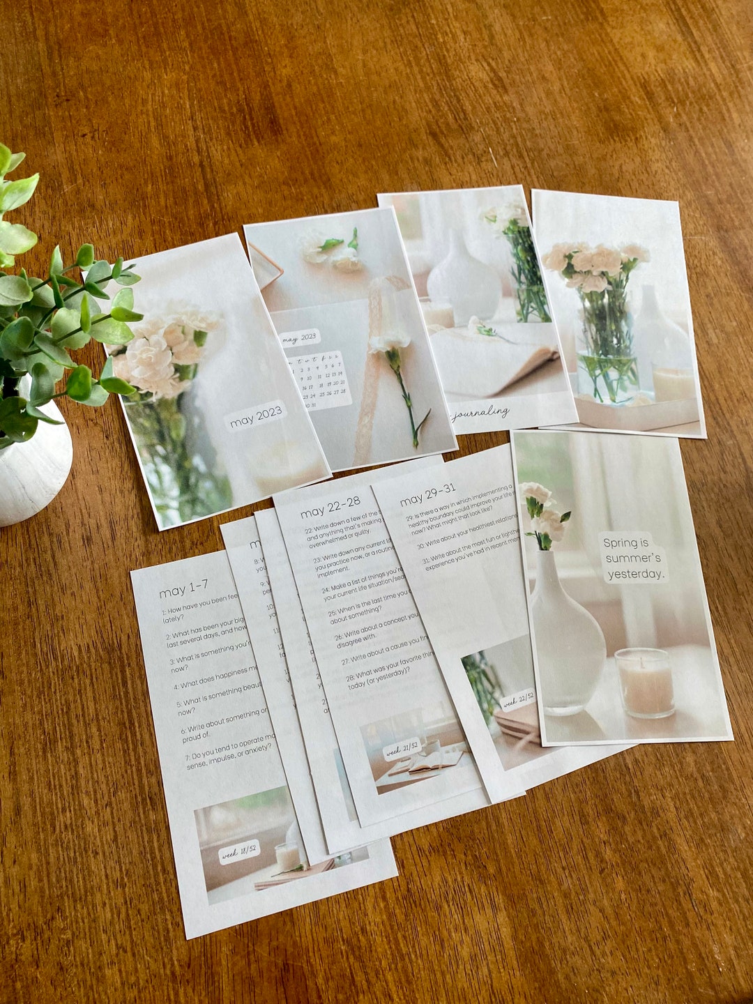 May 2023 Journal Prompts Kit: Printable Planner Cards (PDF) - Etsy