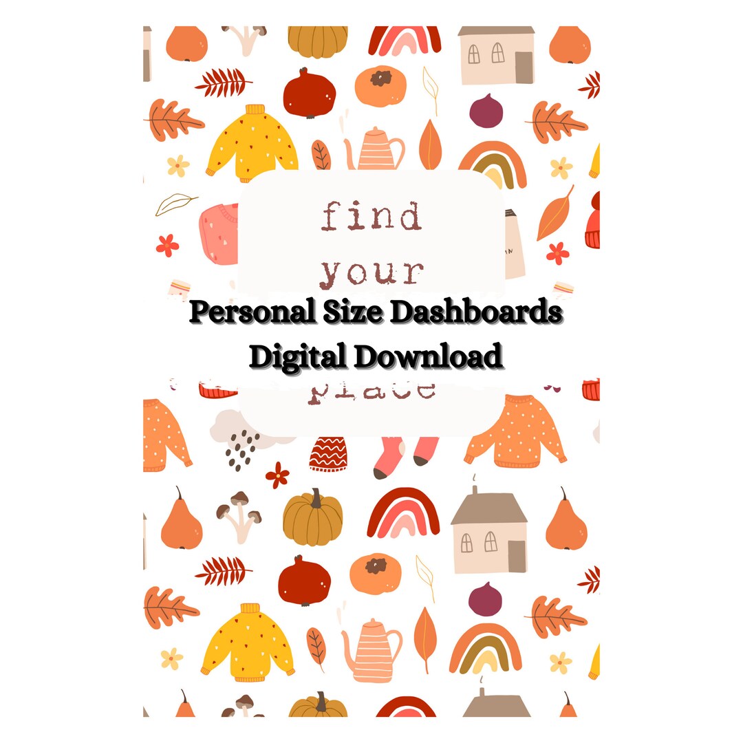 Planner Dashboards Autumn Aesthetic, Personal Size Dashboards ...