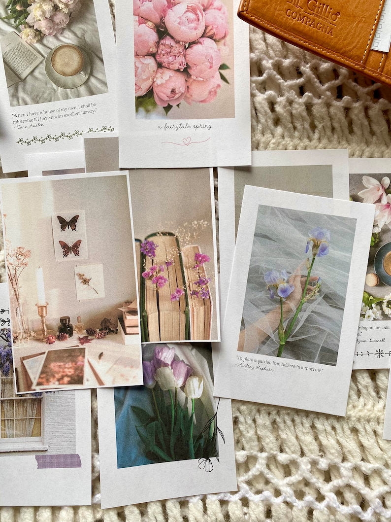 Spring Floral Journal Cards: Printable Planner Embellishments (digital ...