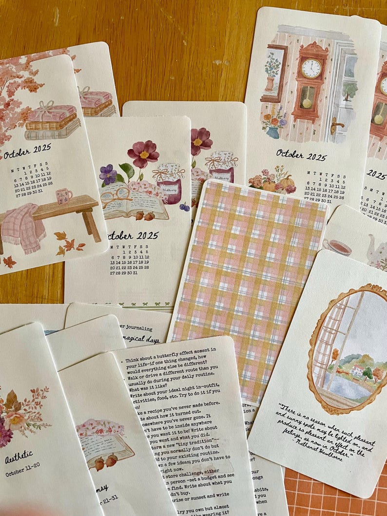 October 2025 Journal Kit: Planner Prompts and Cards (digital Download ...