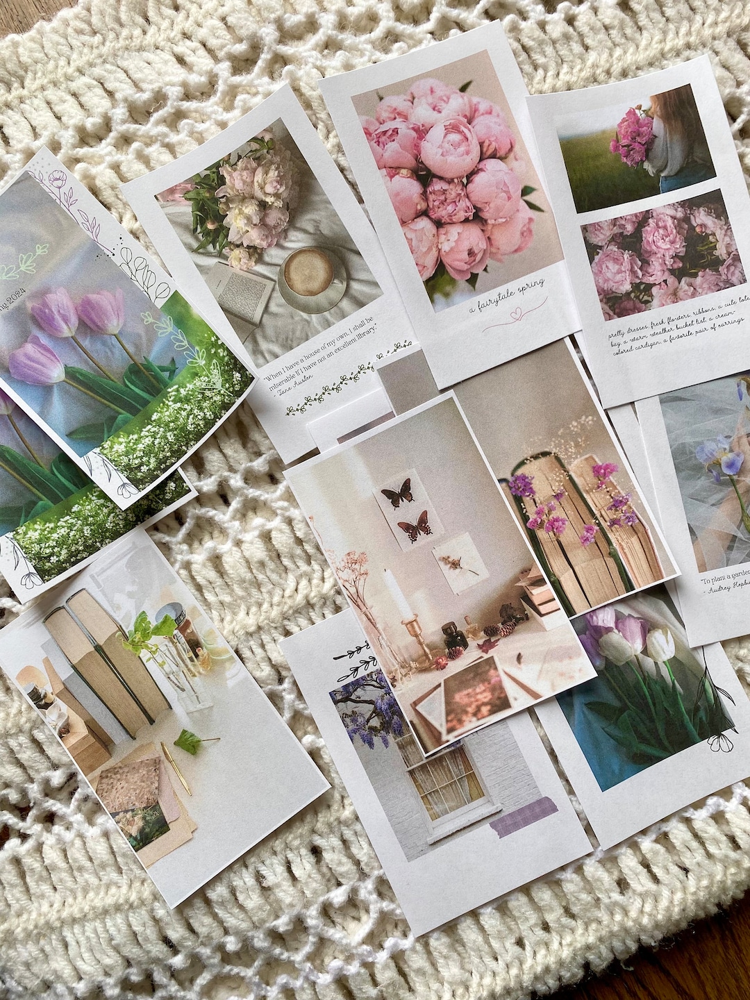 Spring Floral Journal Cards: Printable Planner Embellishments (digital ...