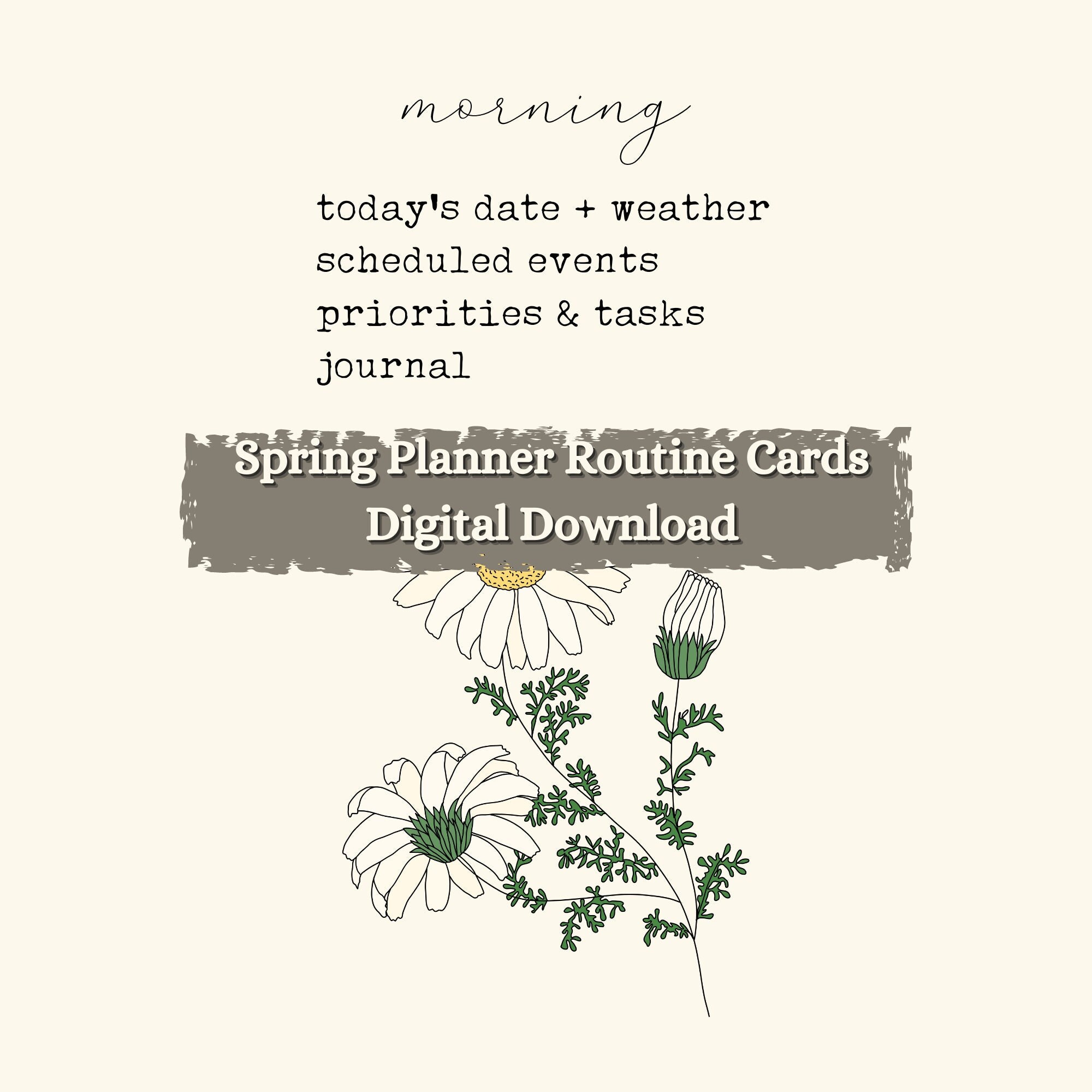 Spring Routine Planner Cards Printable Journal Cards - Etsy