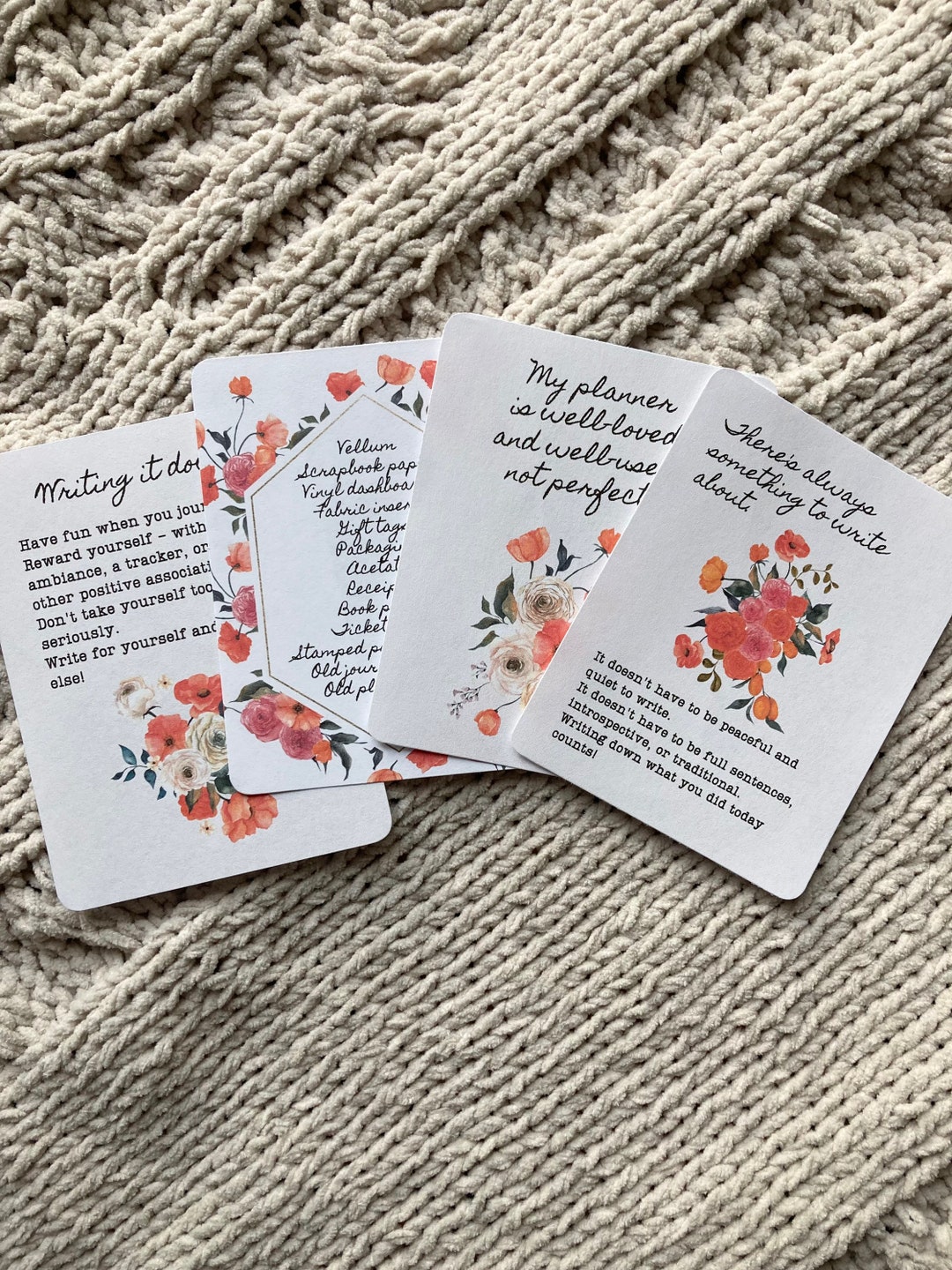 Floral Journal Inspiration Cards: Printable Planner Prompts (PDF) - Etsy