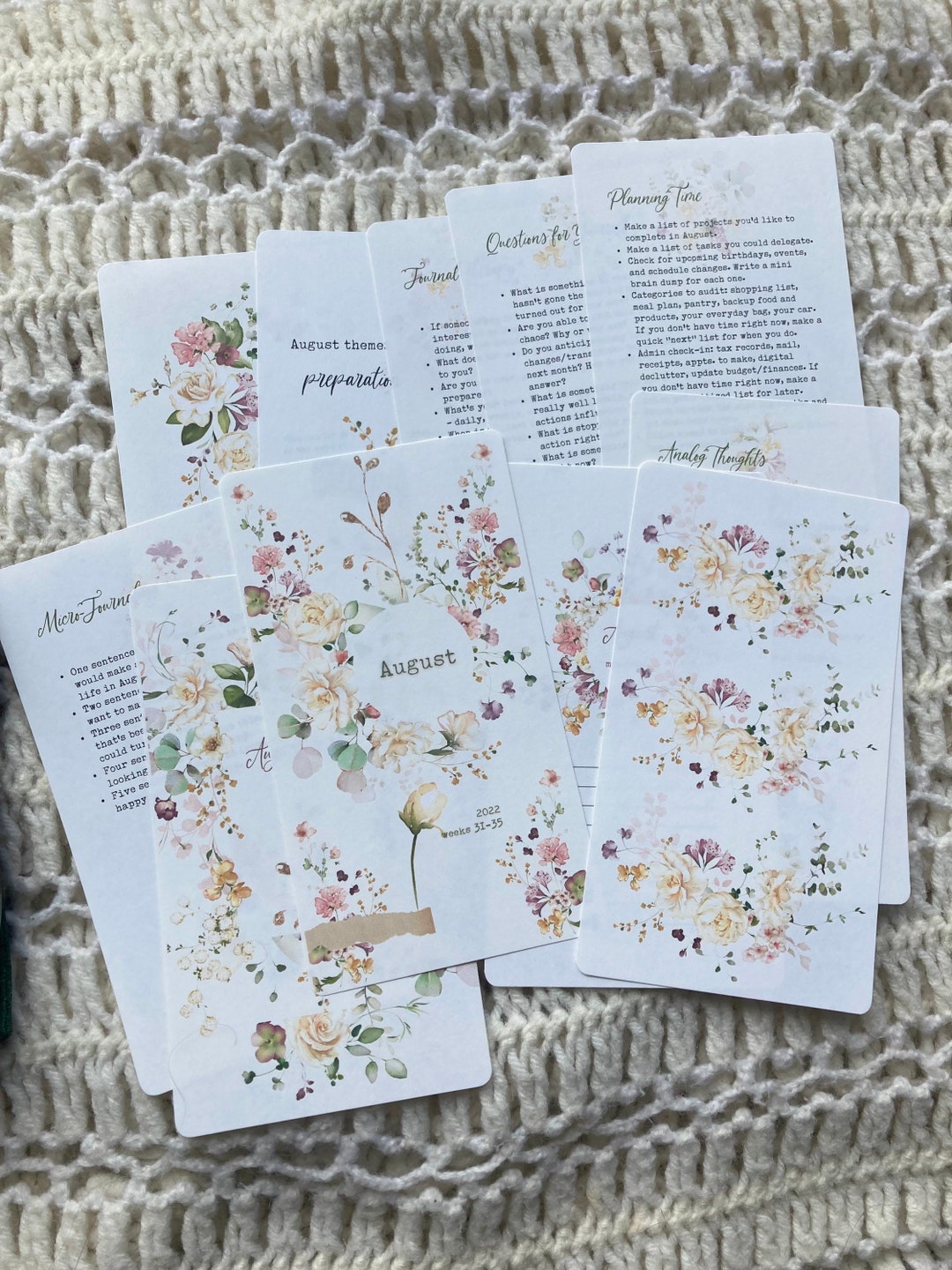 August 2022 Journal Prompts Kit: Bujo Printables, Journaling Cards (PDF ...